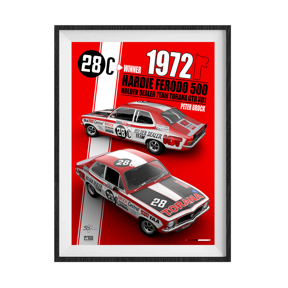 1972 Bathurst Winner 50th Anniversary Unframed Print